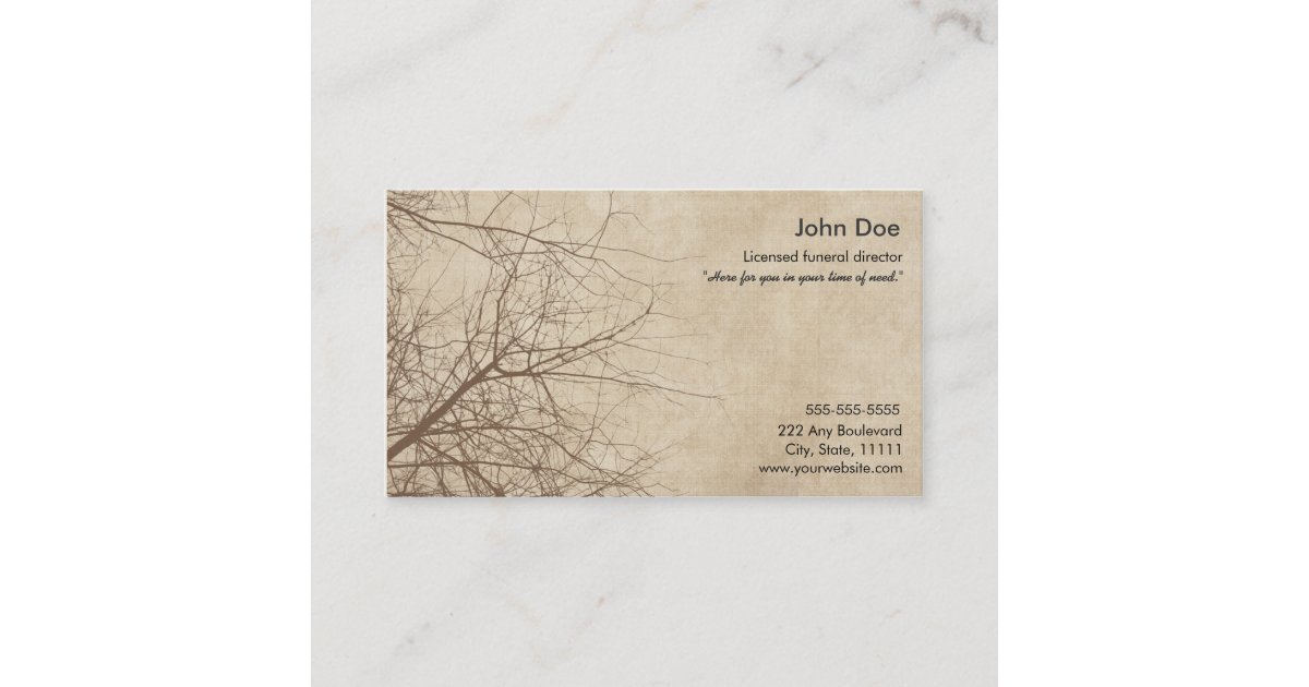 Funeral Director Business Card | Zazzle