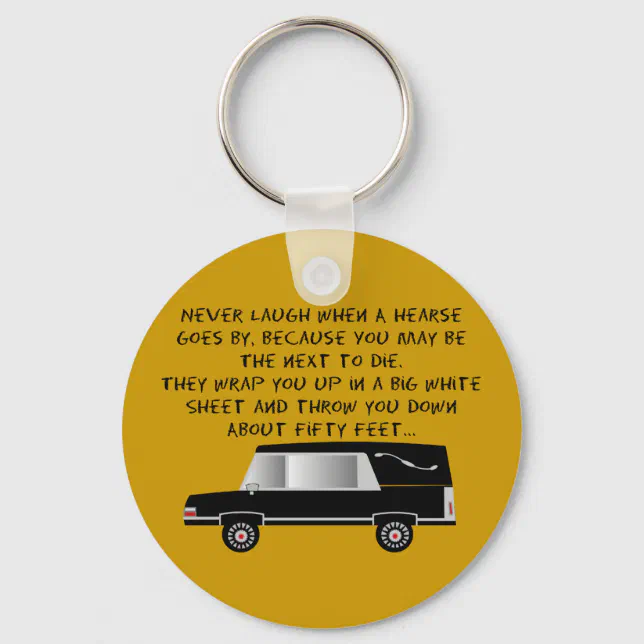 Funeral Director/Mortician Funny Hearse Design Keychain | Zazzle