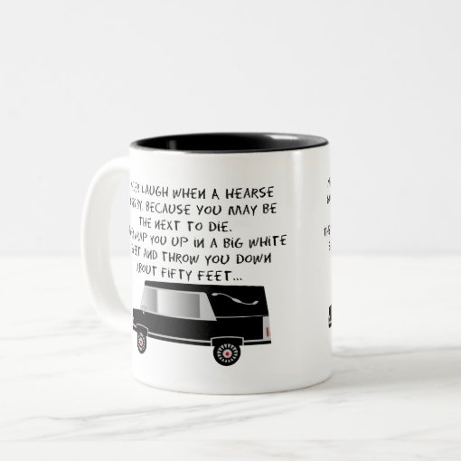 Funeral Director/Mortician Funny Hearse Design Two-Tone Coffee Mug | Zazzle