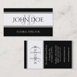 Funeral Director Stripe W/W Business Card | Zazzle