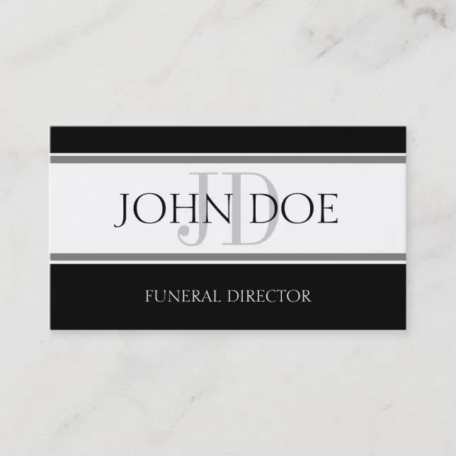 Funeral Director Stripe W/W Business Card | Zazzle