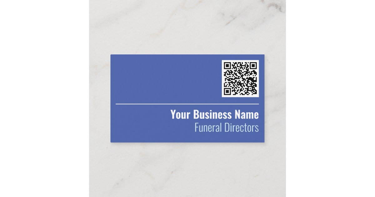 Funeral Directors QR Code Business Card | Zazzle
