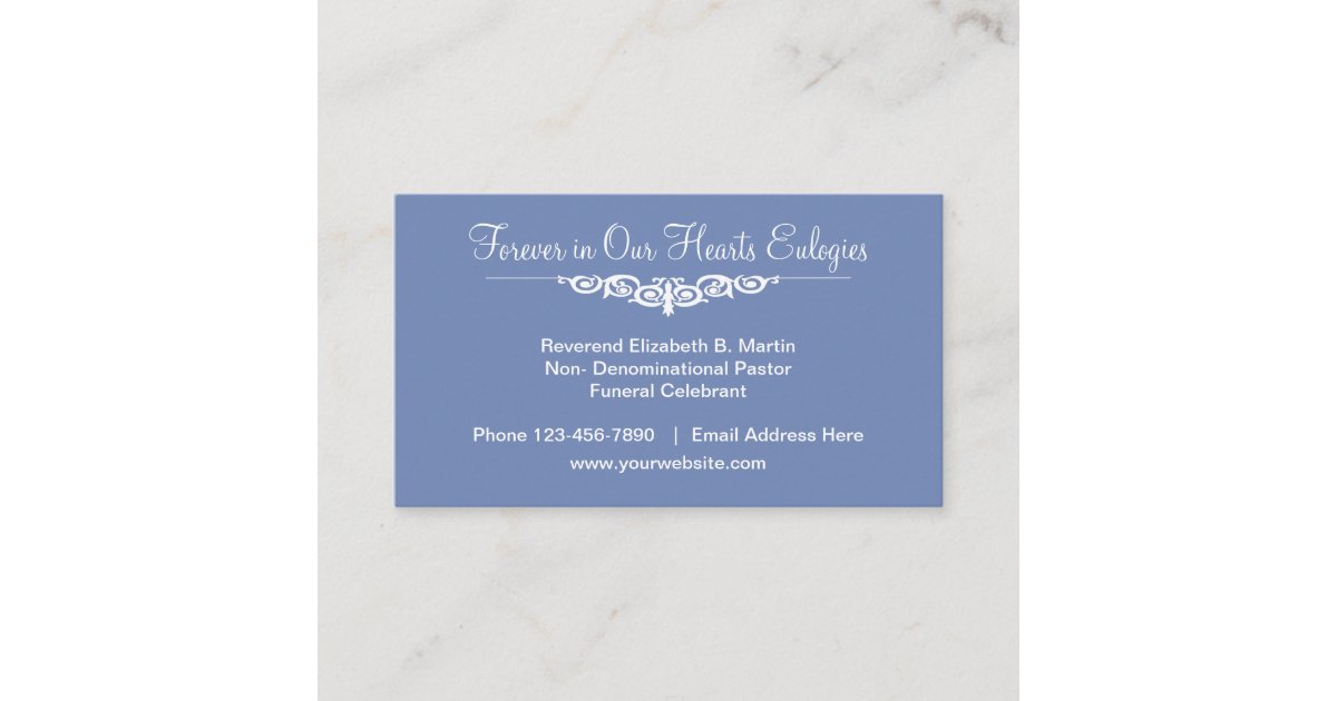 Funeral Eulogies Business Card | Zazzle