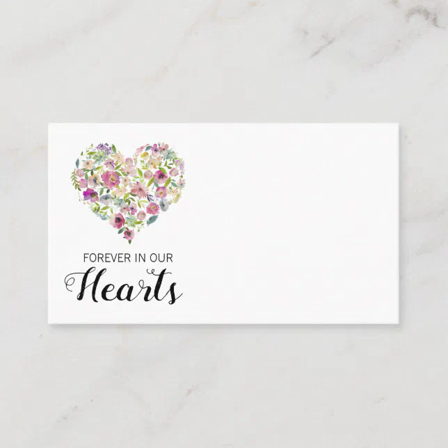 Funeral Flower Heart | Floristry Florist Message Business Card | Zazzle