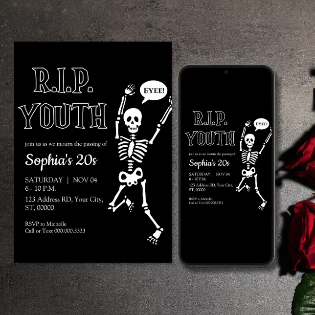 Funeral for my Youth, RIP 20's Invitation | Zazzle