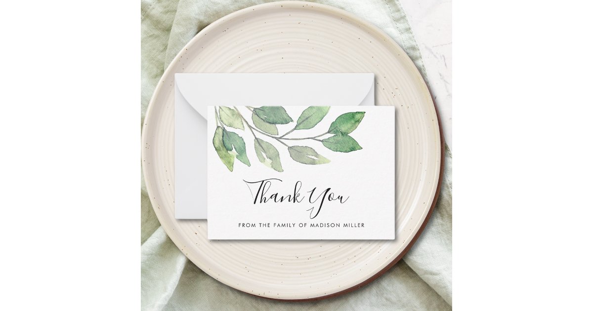 Funeral Greenery Sympathy Note Card | Zazzle