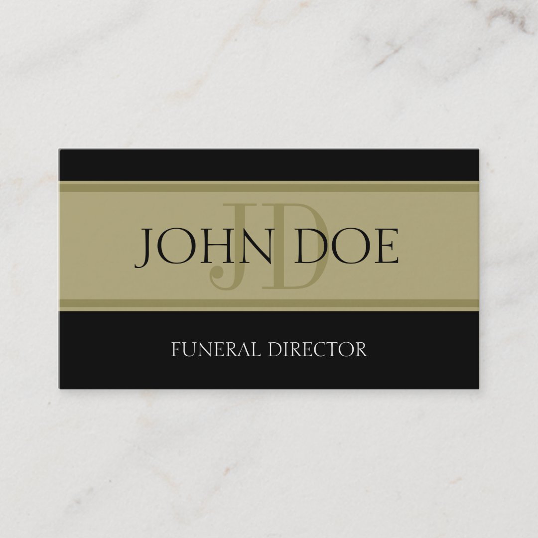 Funeral Home Black/Golden Banner Business Card | Zazzle