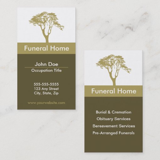 Funeral Home Business Card | Zazzle