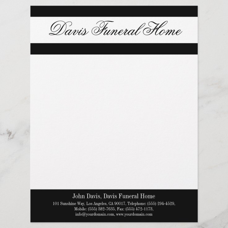 Funeral Home Letterhead Mortuary Crematory | Zazzle