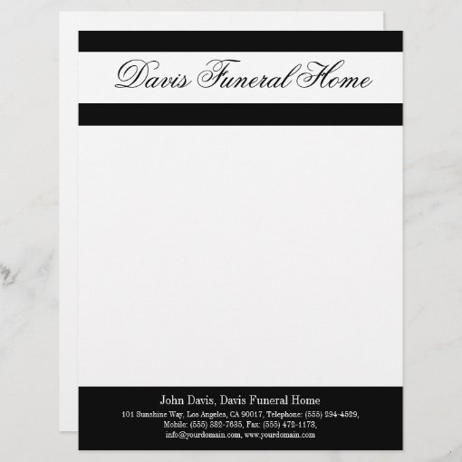 Funeral Home Letterhead Mortuary Crematory | Zazzle