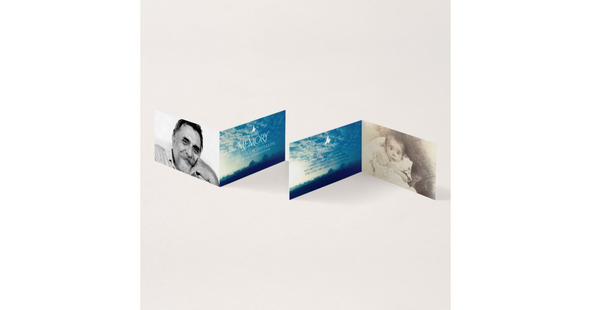 Funeral in loving memory clouds poem card | Zazzle