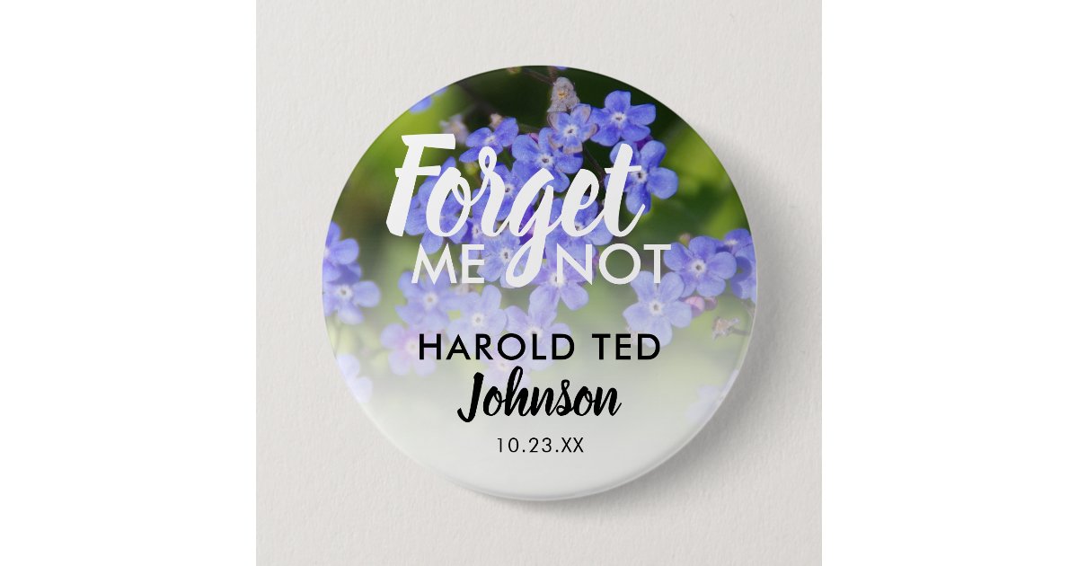 Funeral In Loving Memory | Forget-Me-Not Button | Zazzle