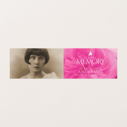 Funeral in loving memory pink rose poem card | Zazzle