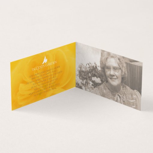 Funeral in loving memory yellow rose poem card | Zazzle