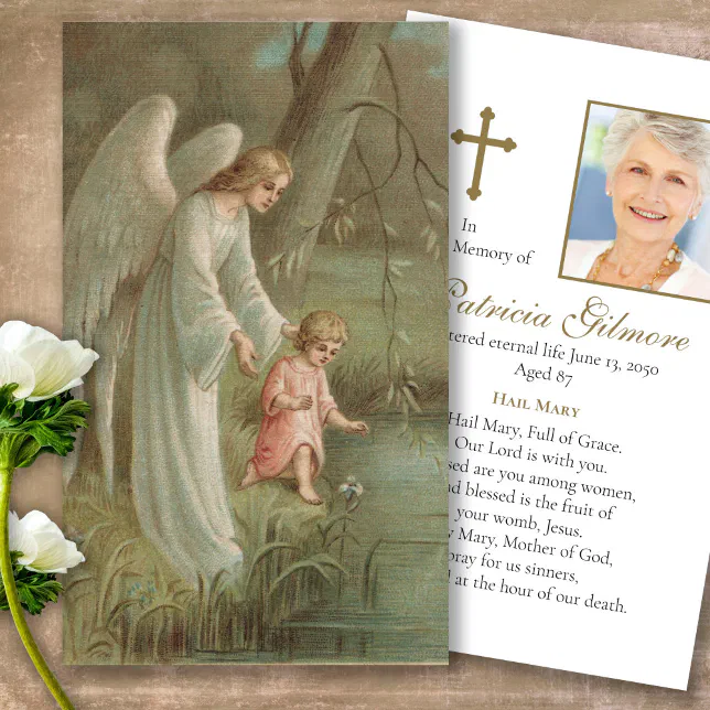 Funeral Loss Angel Of Heaven Prayer Sympathy Cards | Zazzle