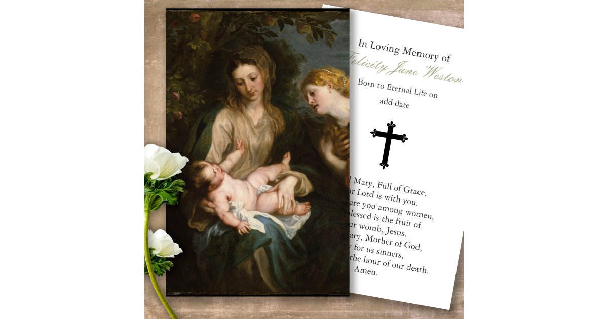 Funeral Loss Blessed Mother Prayer Sympathy Cards | Zazzle
