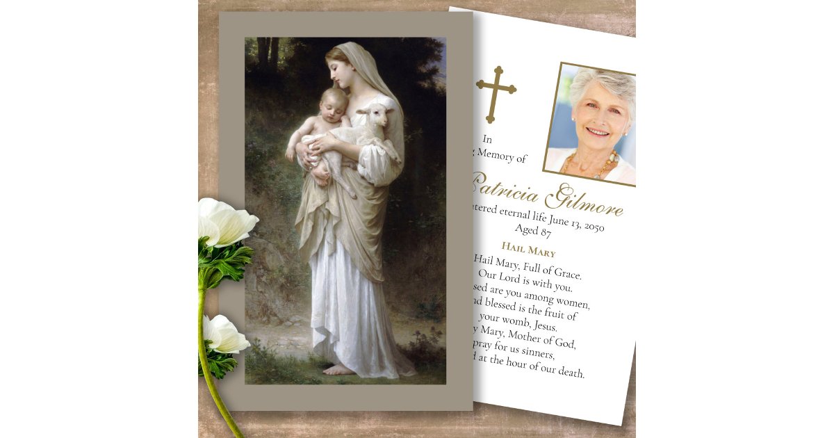 Funeral Loss Blessed Mother Prayer Sympathy Cards | Zazzle