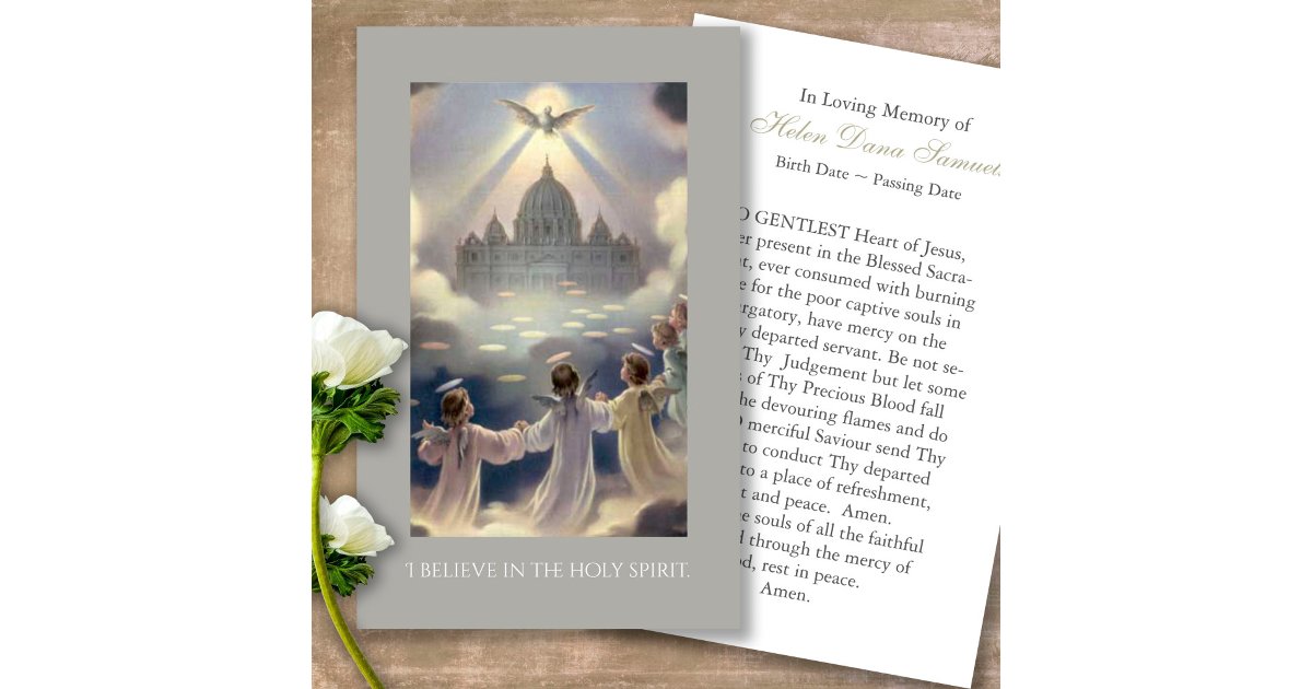 Funeral Loss Holy Spirit Prayer Sympathy Cards | Zazzle
