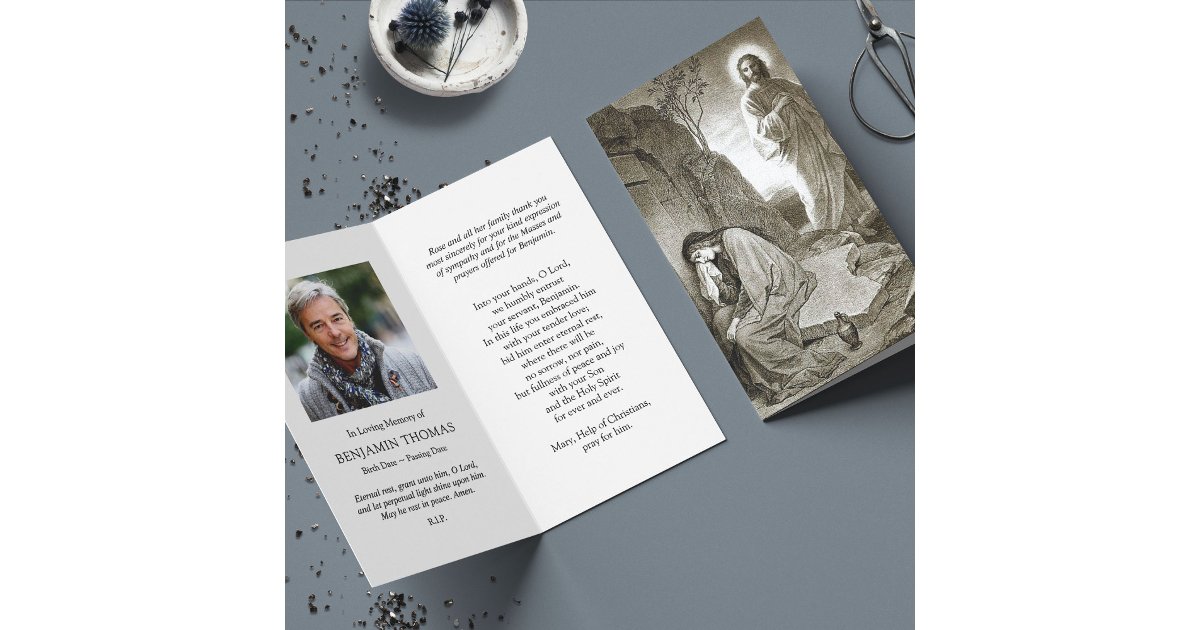 Funeral Loss Jesus & Mary Prayer Sympathy Cards | Zazzle