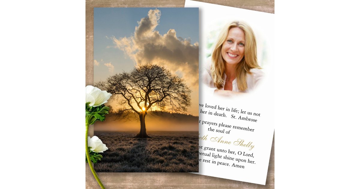 Funeral Loss Lone Tree Prayer Sympathy Cards | Zazzle