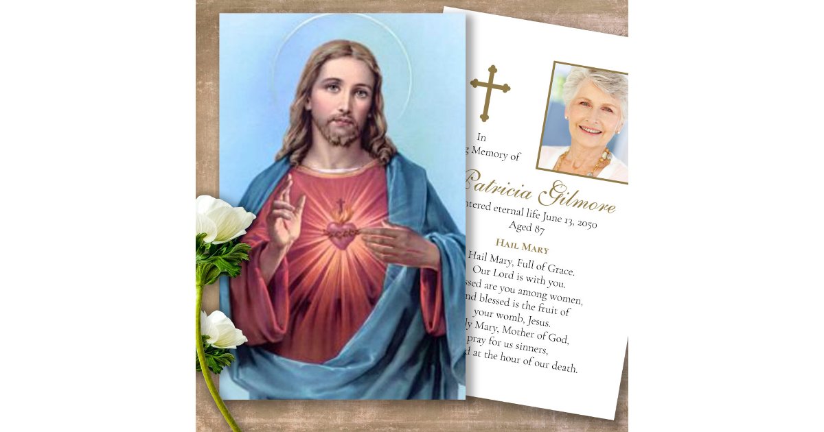 Funeral Loss Loving Jesus Prayer Sympathy Cards | Zazzle