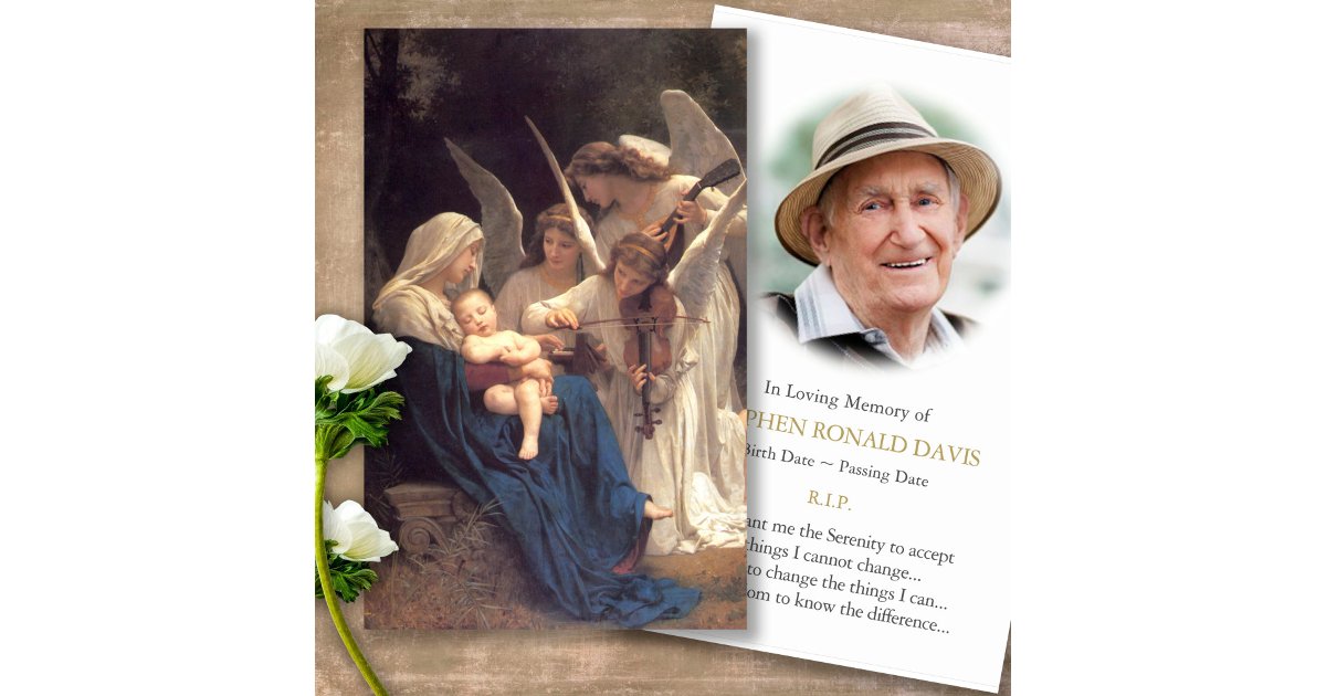 Funeral Loss Mary & Angels Prayer Sympathy Cards | Zazzle