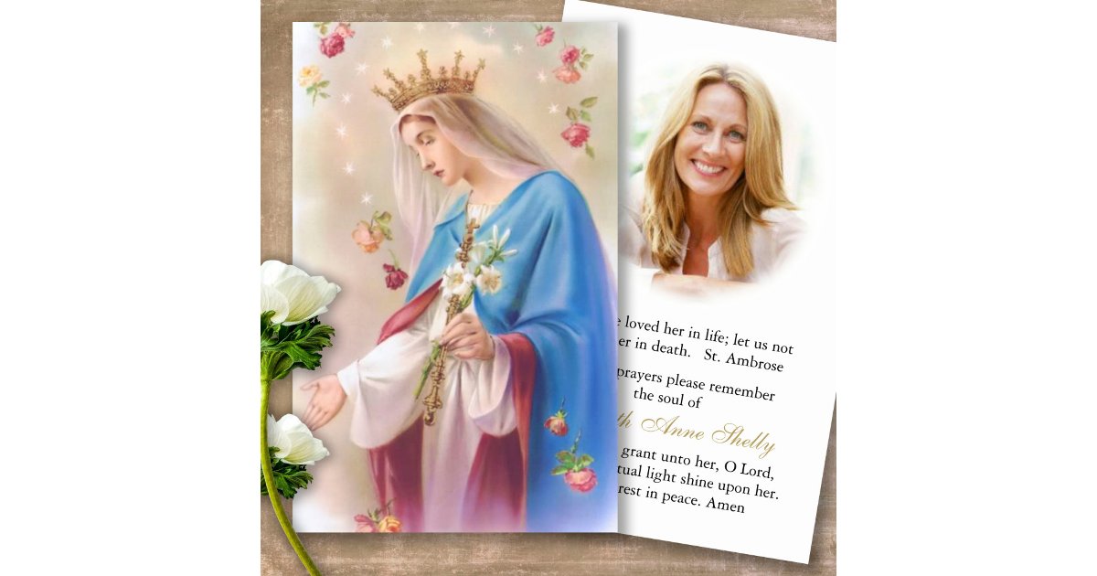Funeral Loss Mary Rosaries Prayer Sympathy Cards | Zazzle