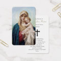 Funeral Loss Mother Mary Prayer Sympathy Cards | Zazzle