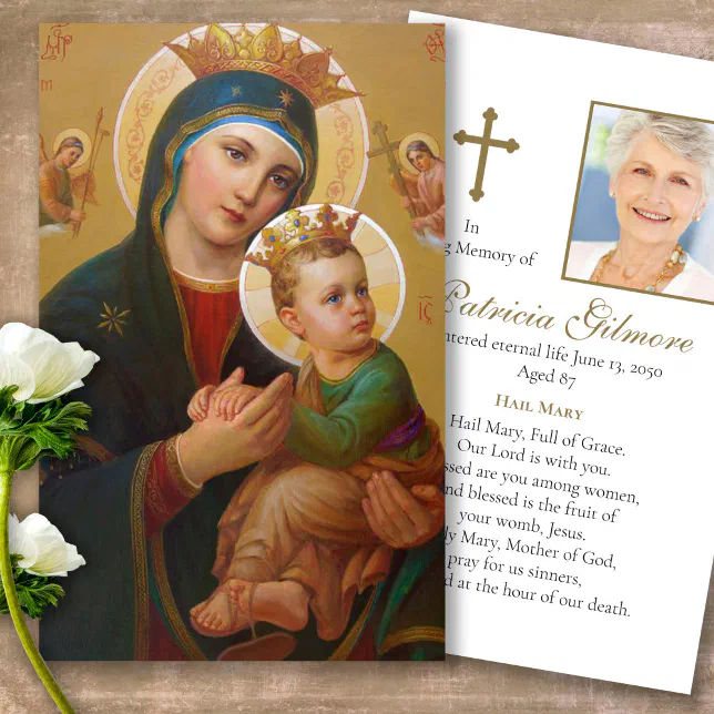 Funeral Loss Perpetual Help Prayer Sympathy Cards | Zazzle