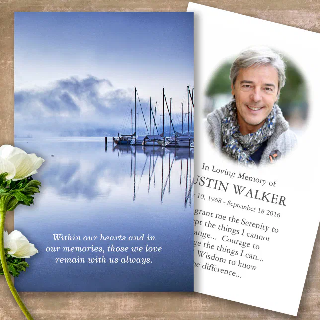 Funeral Loss Serene Waters Prayer Sympathy Cards | Zazzle