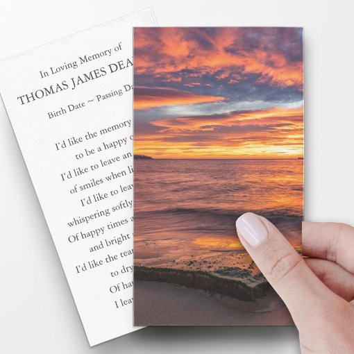 Funeral Loss Sunrise Prayer Sympathy Cards | Zazzle