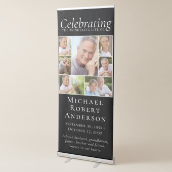 Funeral Memorial 7 Photo Collage Retractable Banner | Zazzle