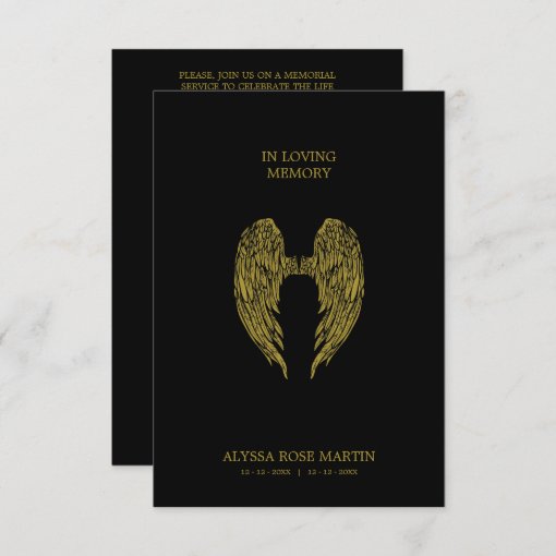 Funeral Memorial Angel Wings Dear One Passed Away | Zazzle