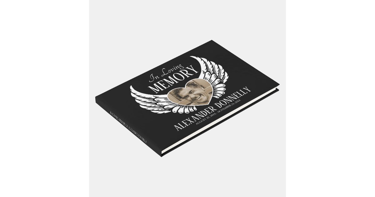 Funeral Memorial | Angel Wings Guest Book | Zazzle.com