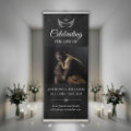 Funeral Memorial Black Personalized Photo Retractable Banner | Zazzle