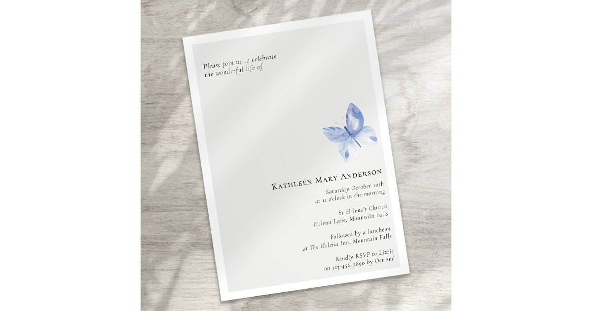 Funeral Memorial Celebration of Life Invitation | Zazzle