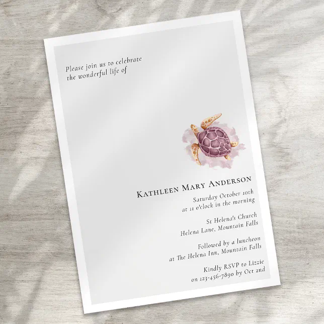 Funeral Memorial Celebration of Life Invitation | Zazzle