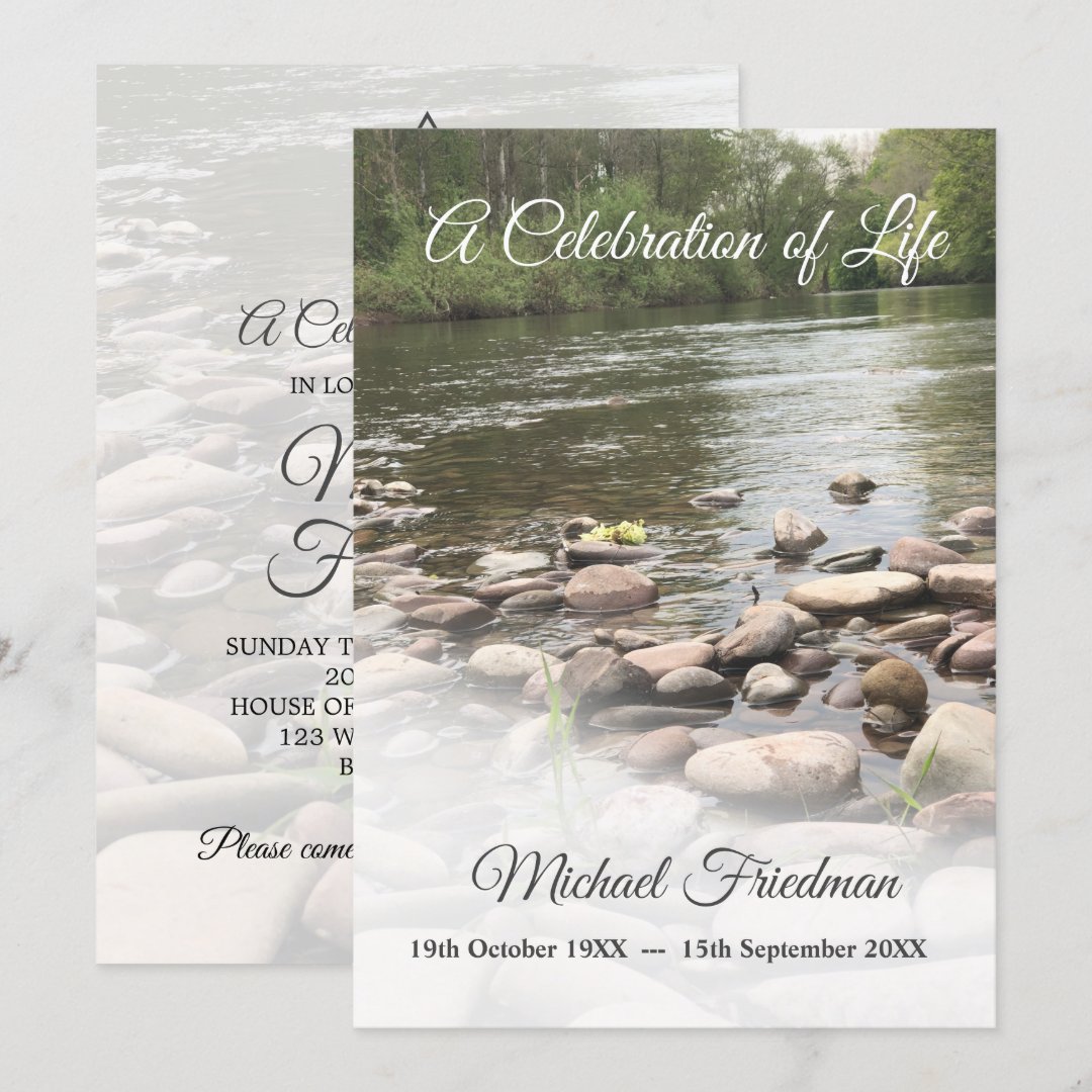 Funeral Memorial Celebration of Life Jewish Invitation | Zazzle