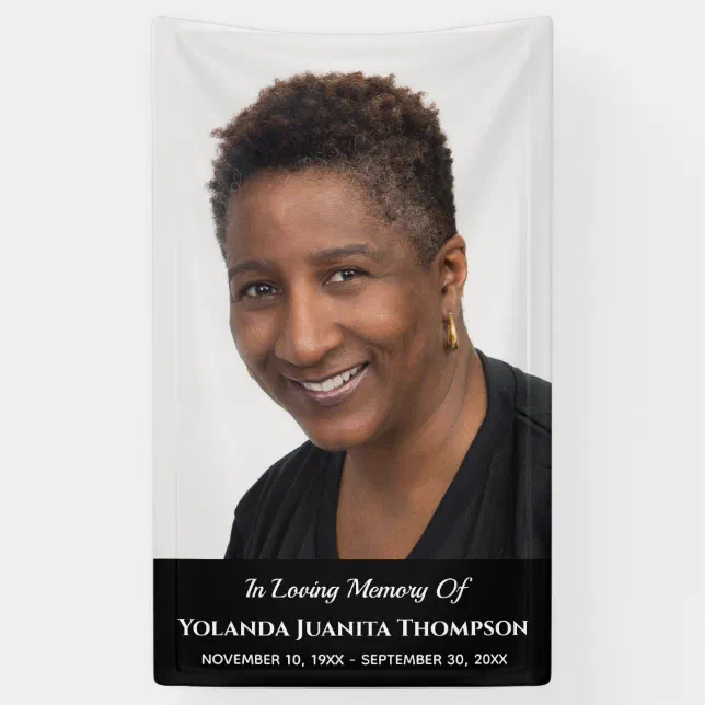 Funeral Memorial Custom Photo Bereavement Sympathy Banner | Zazzle