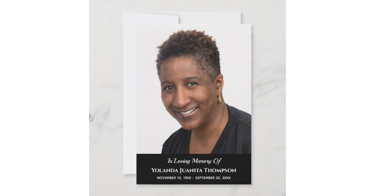 Funeral Memorial Custom Photo Bereavement Sympathy Invitation | Zazzle