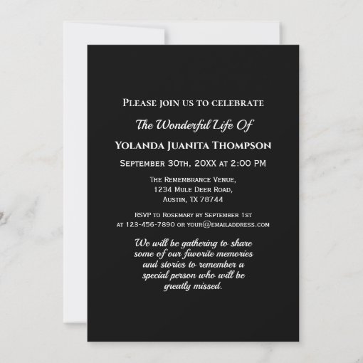 Funeral Memorial Custom Photo Bereavement Sympathy Invitation | Zazzle