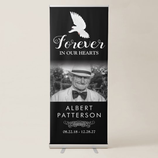 Funeral Memorial | In Loving Memory Dove Retractable Banner | Zazzle.com