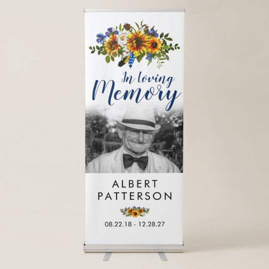 Funeral Memorial | In Loving Memory Sunflower Retractable Banner ...