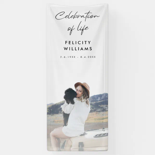 Funeral Memorial | Informal Celebration of Life Banner | Zazzle