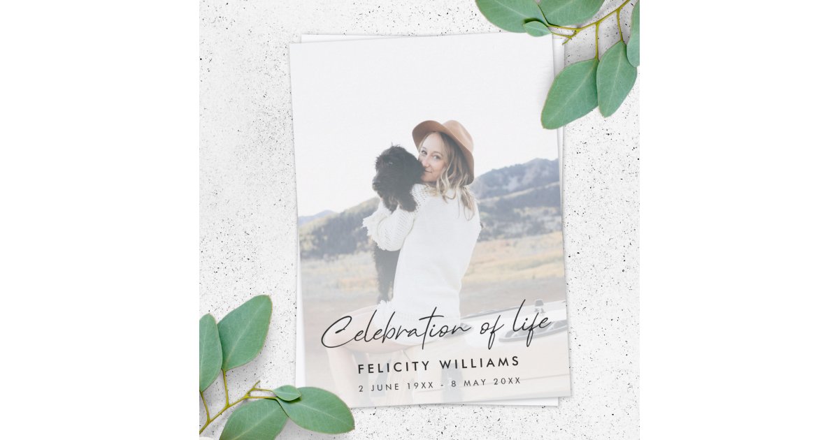 Funeral Memorial | Informal Celebration of Life Invitation | Zazzle