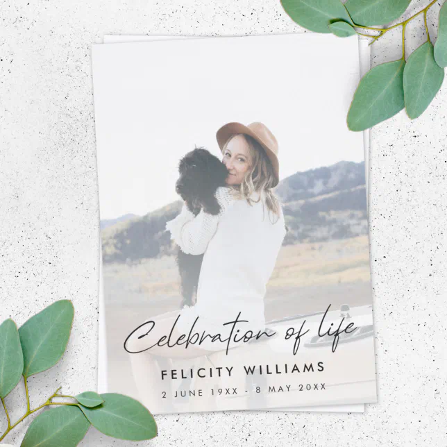 Funeral Memorial | Informal Celebration of Life Invitation | Zazzle