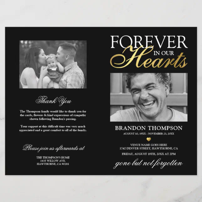 Funeral Memorial Order of Service Photo Program | Zazzle