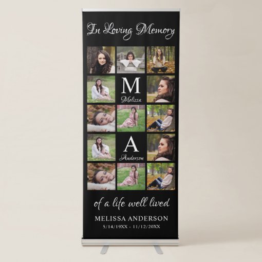 Funeral Memorial Personalized In Loving Memory Retractable Banner | Zazzle