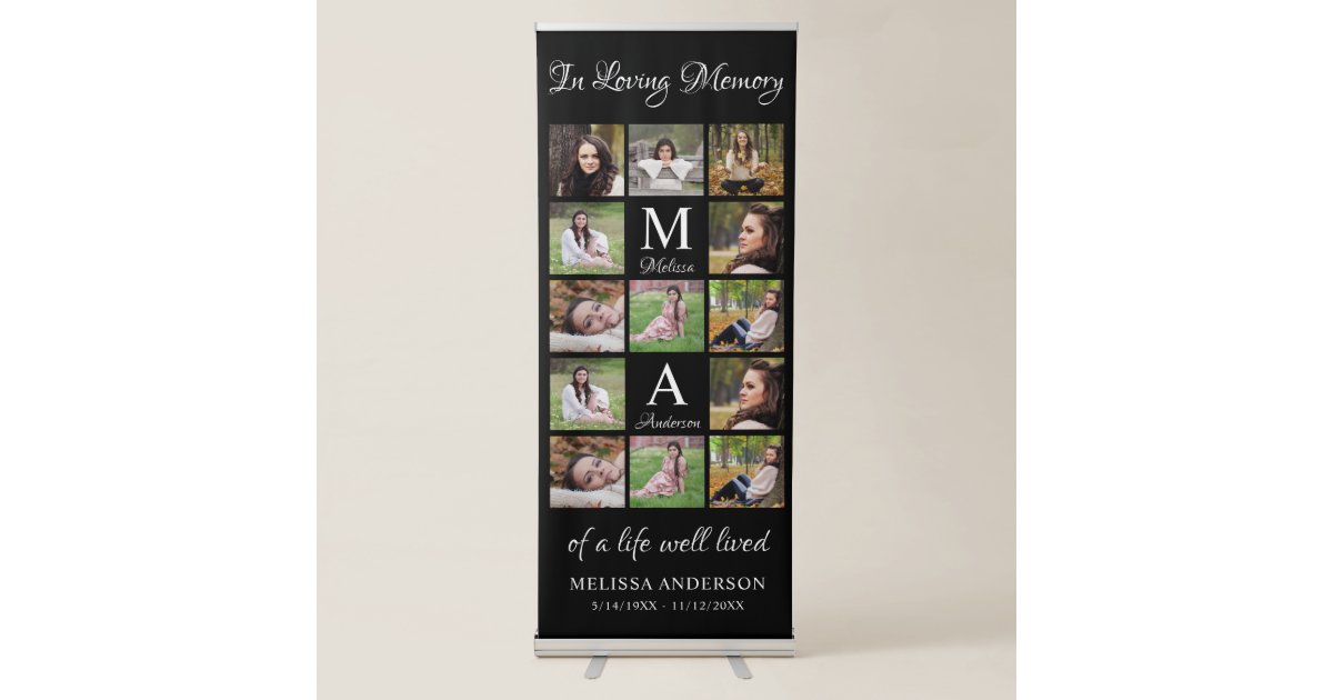 Funeral Memorial Personalized In Loving Memory Retractable Banner ...