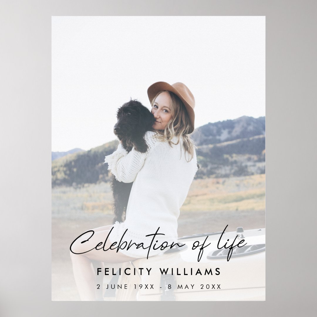 Funeral Memorial Photo | Celebration of Life Poster | Zazzle